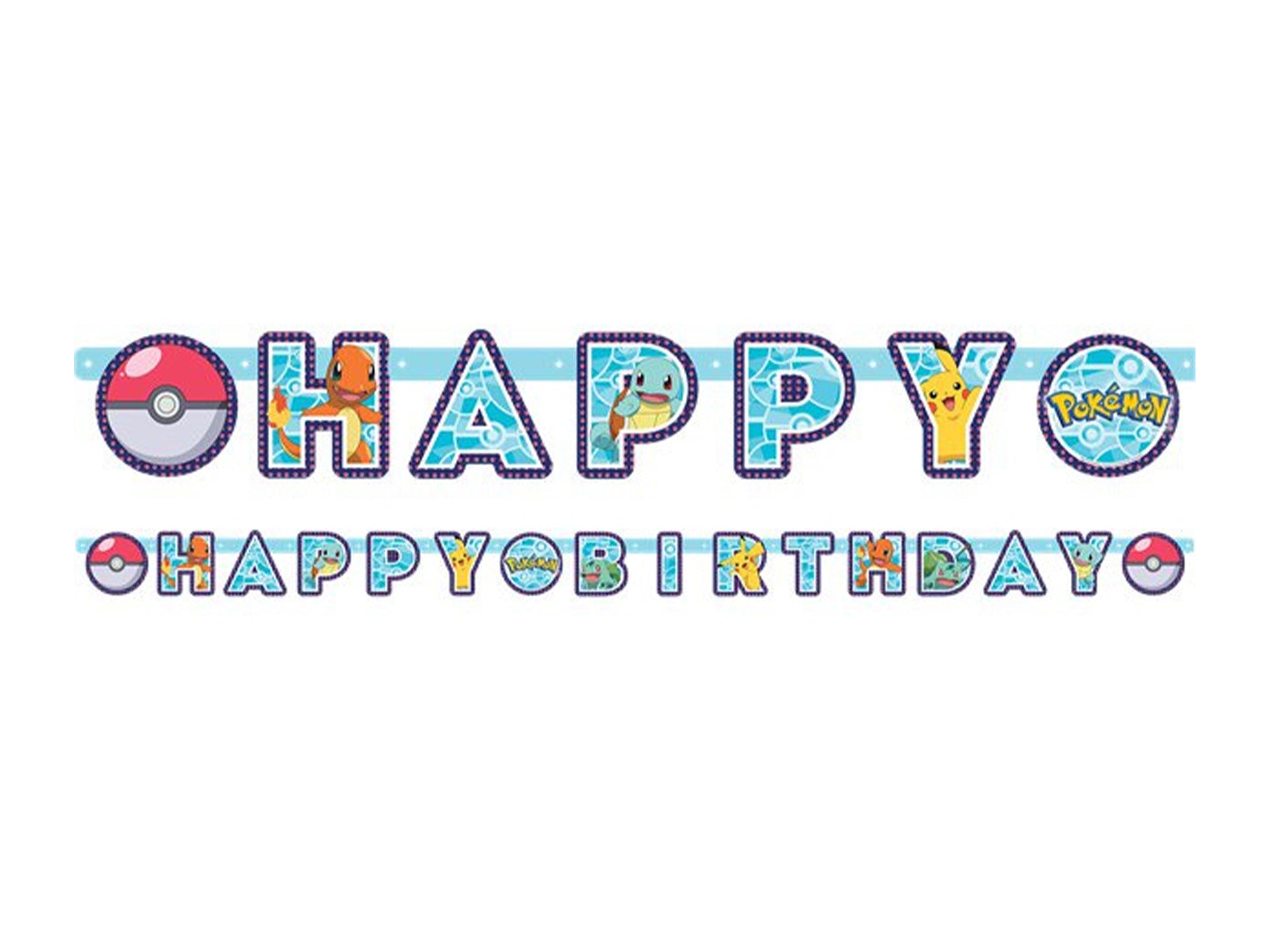 Pokémon Letter Banner "Happy Birthday" kopen? PokeFamily.nl