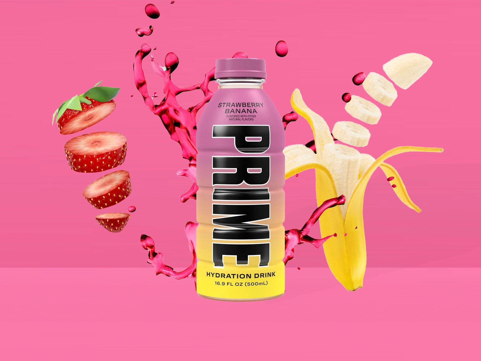 Prime Drink - Strawberry Banana 500ml - PokéFamily